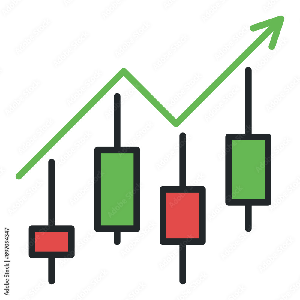 Vector de Stock Stock Market Day Trading vector Candlestick Chart Patterns colored icon or sign ...