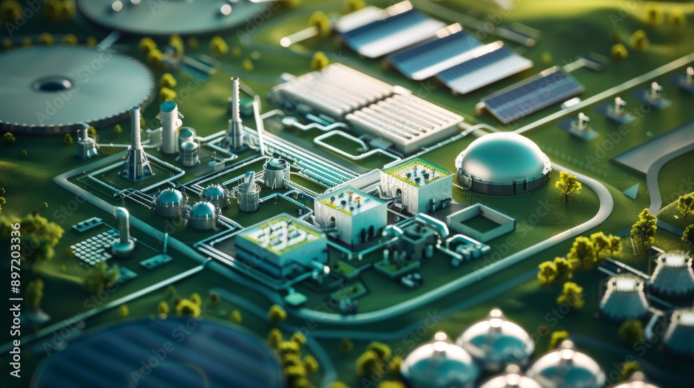 Green hydrogen energy facility. Green Hydrogen renewable energy production pipeline. Green ...