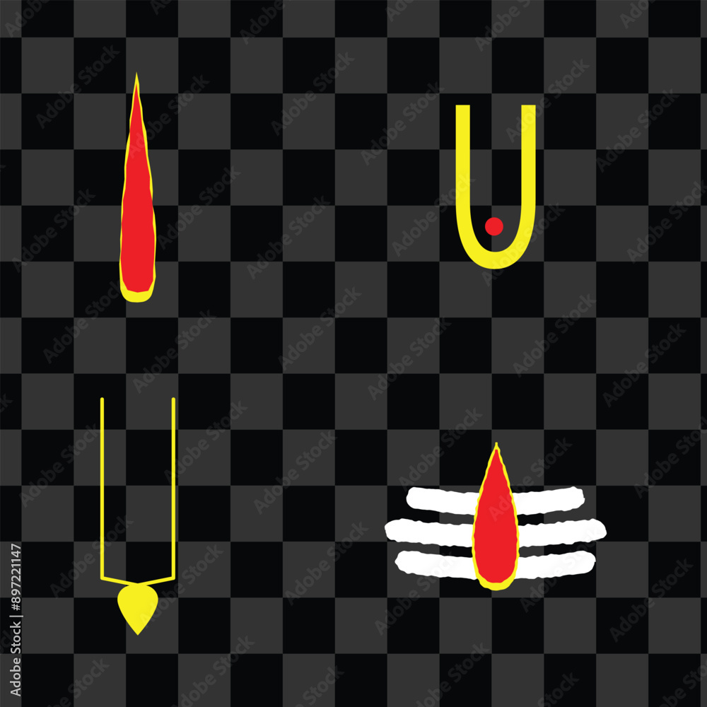 tilak png. types of tilak isolated on transparent background. Stock ...