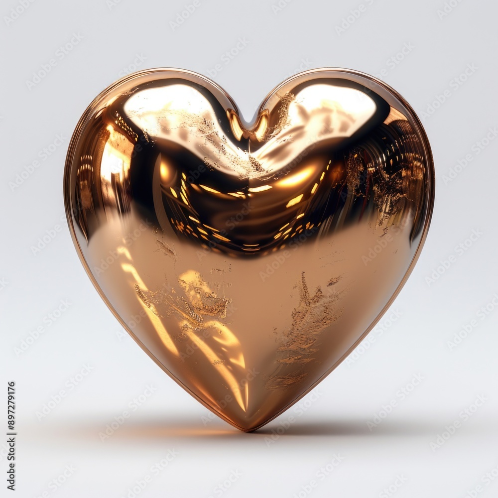 3D Gold Hearts PNG on Transparent Background - Shiny Metallic Clipart ...
