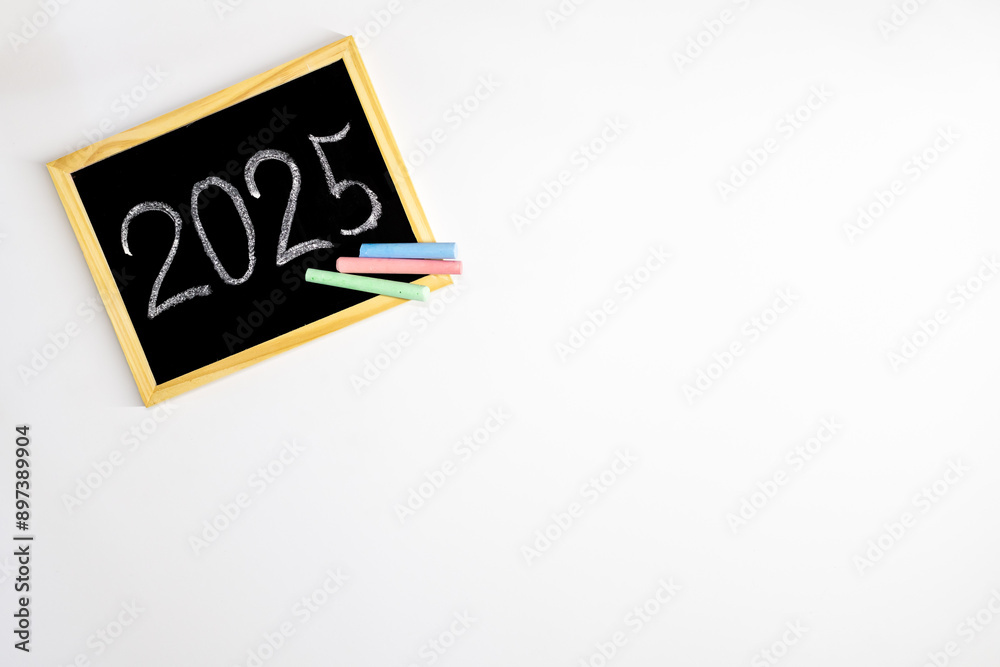 School board with the year 2025. School blackboard on white background ...