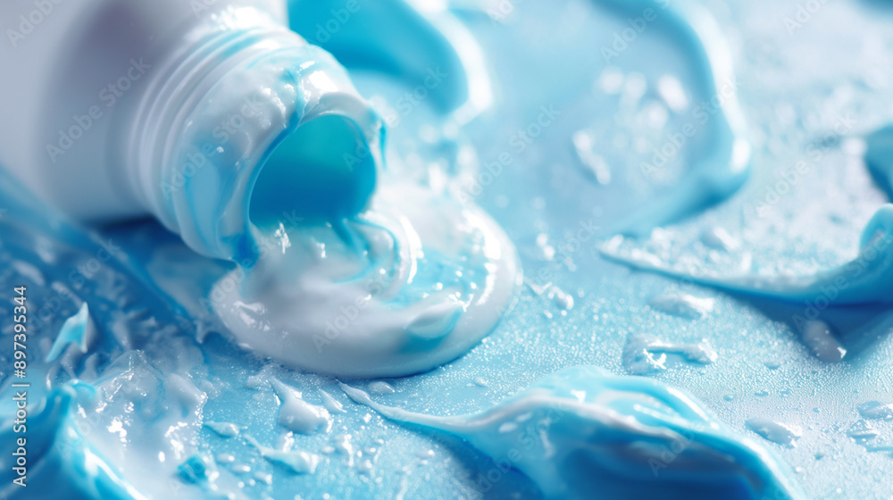 Beautiful close-up photo of a tube of toothpaste with toothpaste ...