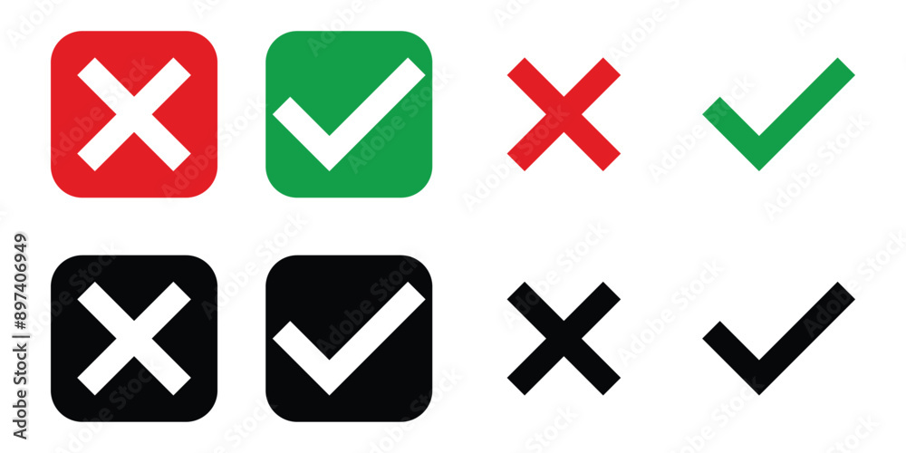 Vector de Stock Flat checklist signs ,checkmark design, Green check ...