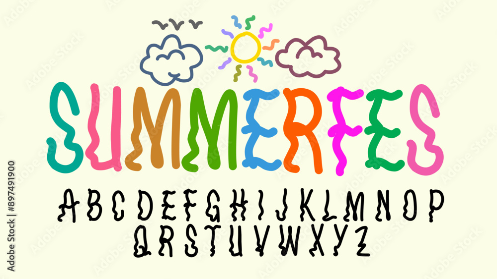 Street Art graffiti style letters vector set, for summer font display ...