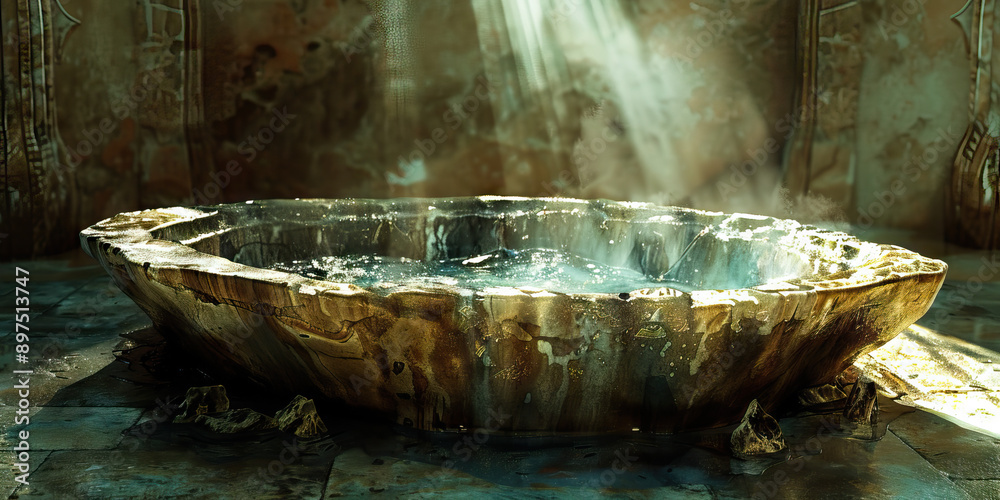 Baptismal Font: A rectangular basin, filled with pure water, awaits new ...