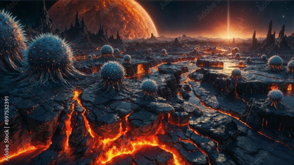 Magma Creatures of 55 Cancri e: Silicon-based life forms thriving on ...