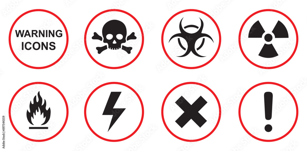 Hazard icon. Hazardous symbols. Gus Warning signs. Vector danger ...