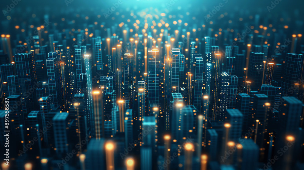 Hackathons for urban overpopulation, top view, creating smarter cities ...