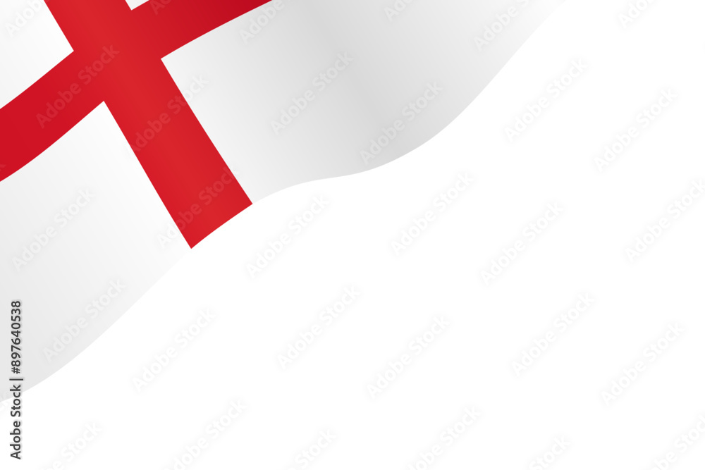 Flag of England waving background border frame vector illustration ...