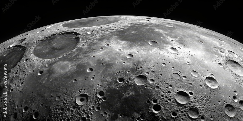 Moon's Cratered Surface - A 3D Render of the Lunar Landscape, moon ...