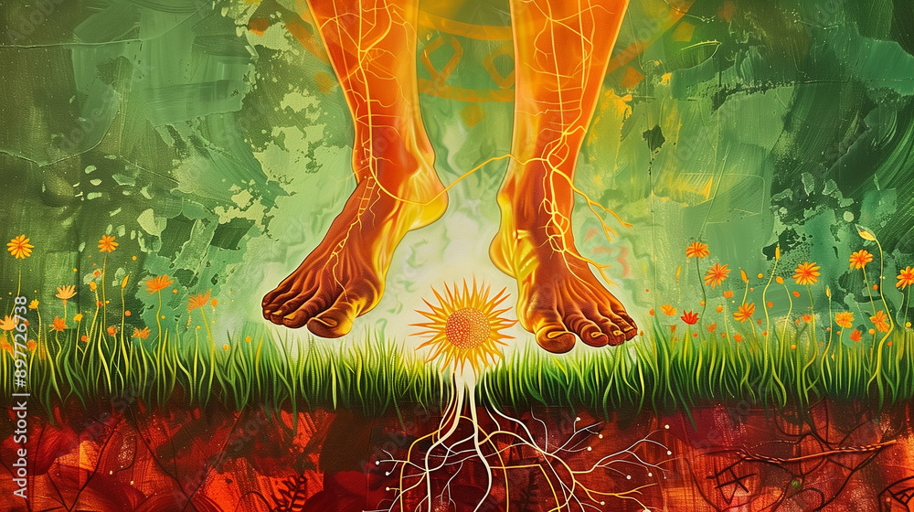 grounding rooting earthing - walking barefoot on earth to connect to ...
