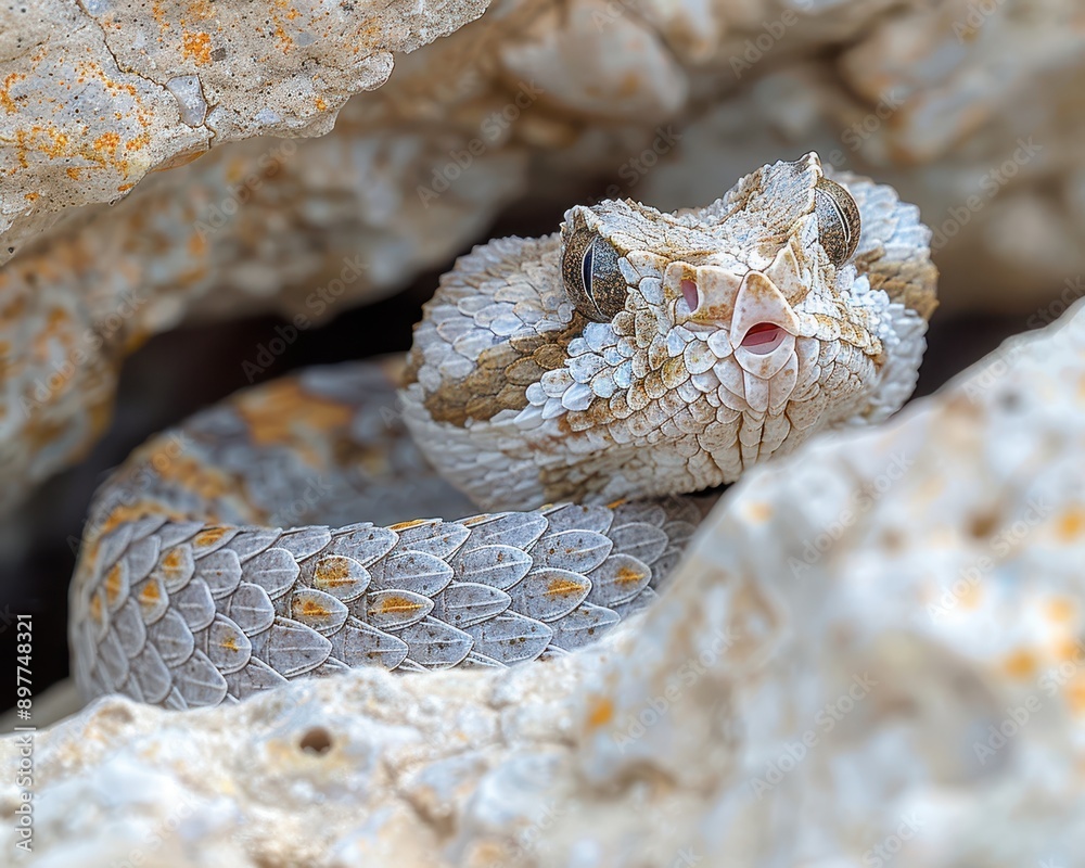 Desert Camouflage - Saw-scaled Viper blending with rocky surroundings ...