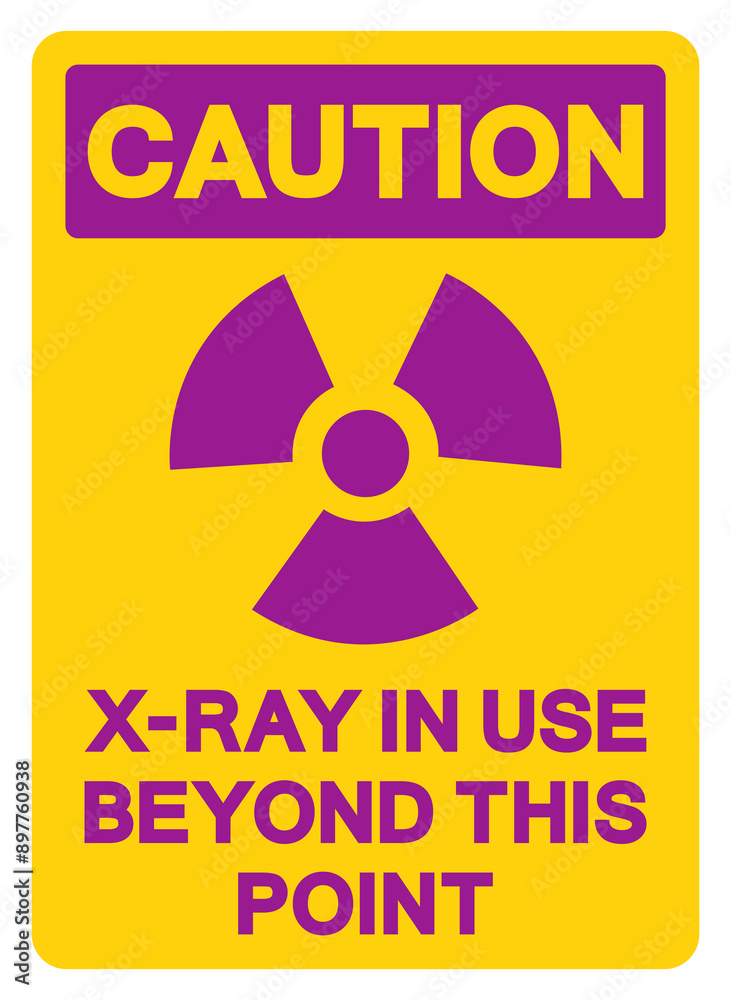 Caution X-ray In Use Beyond This Point Symbol Sign, Vector Illustration ...
