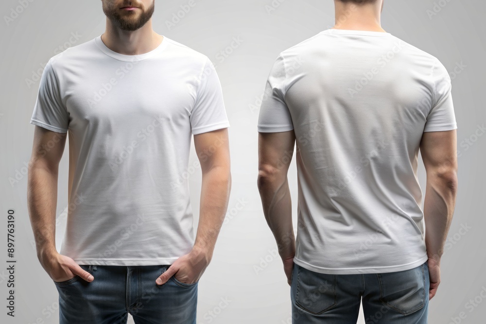 High-quality isolated white t-shirt mockup showcasing front and back ...
