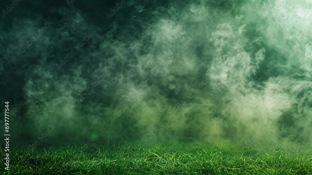 Smoke green background dark ground light smell toxic black bad fog ...