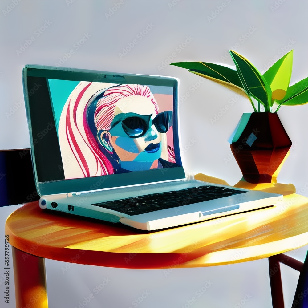 Old woman lady on laptop, yelling at the phone, enjoying the internet ...