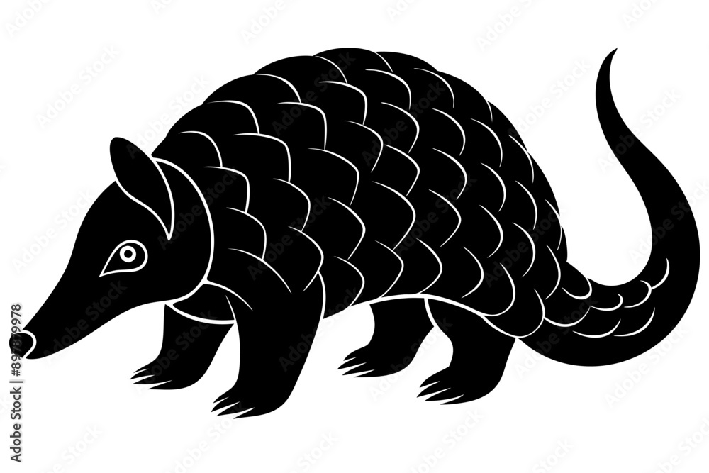 Funny Pangolin Cartoon Vector Illustration Clipart And Line Art Design ...