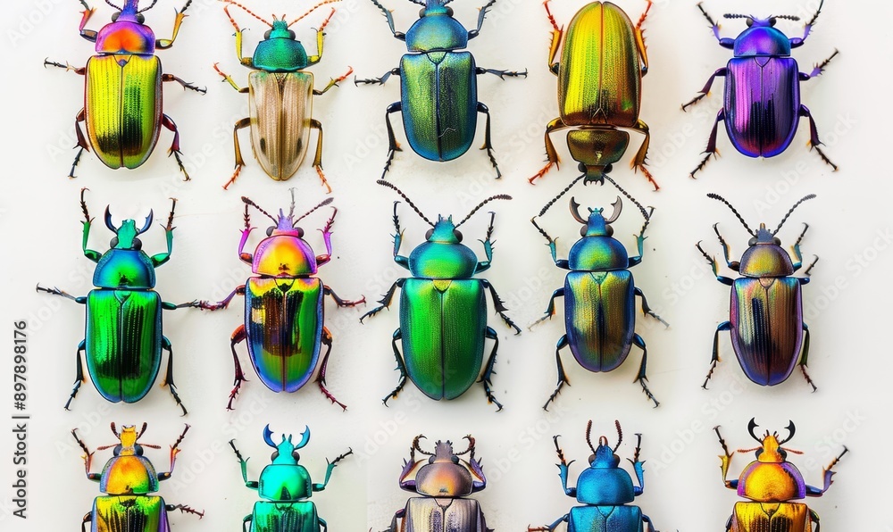 Dazzling Array of Iridescent Jewel Beetles: Realistic Entomological ...