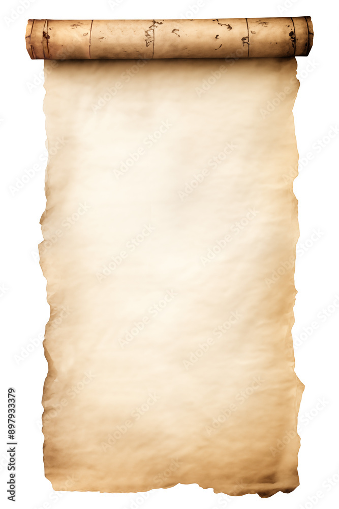 Old scroll papyrus parchment paper map background. Realistic open ...