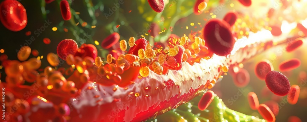 Animated sequence of cholesterol moving through the bloodstream ...