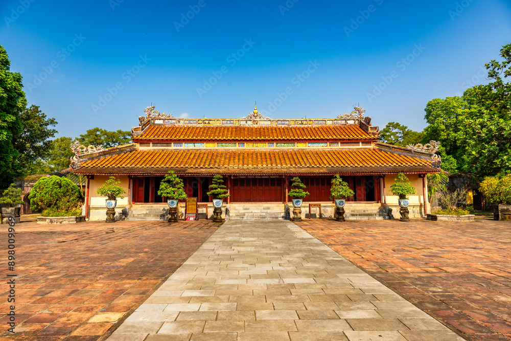 Minh Mang tomb near the Imperial City with the Purple Forbidden City ...