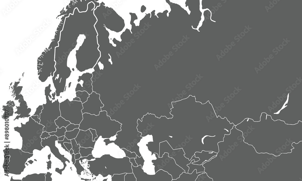 Political Map of Europe isolated on white background. for website ...