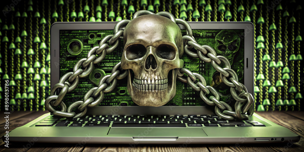 Binary Skull Security: A digital artwork combining security concept ...
