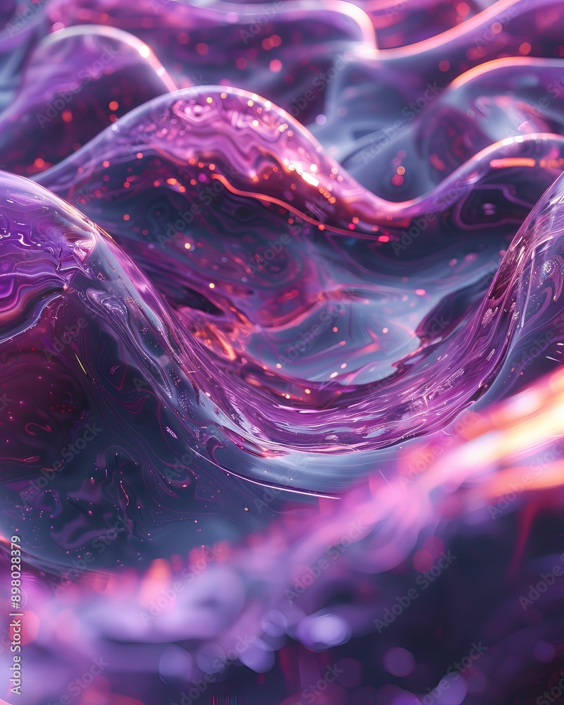 a close up view of a wave and hyper dimensional superfluid swirls ...