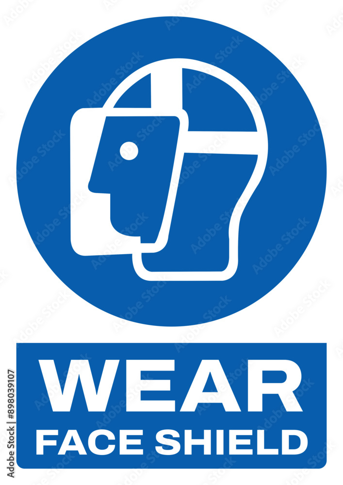 ISO mandatory safety signs v2 tex variation_wear face shield size a4/a3 ...