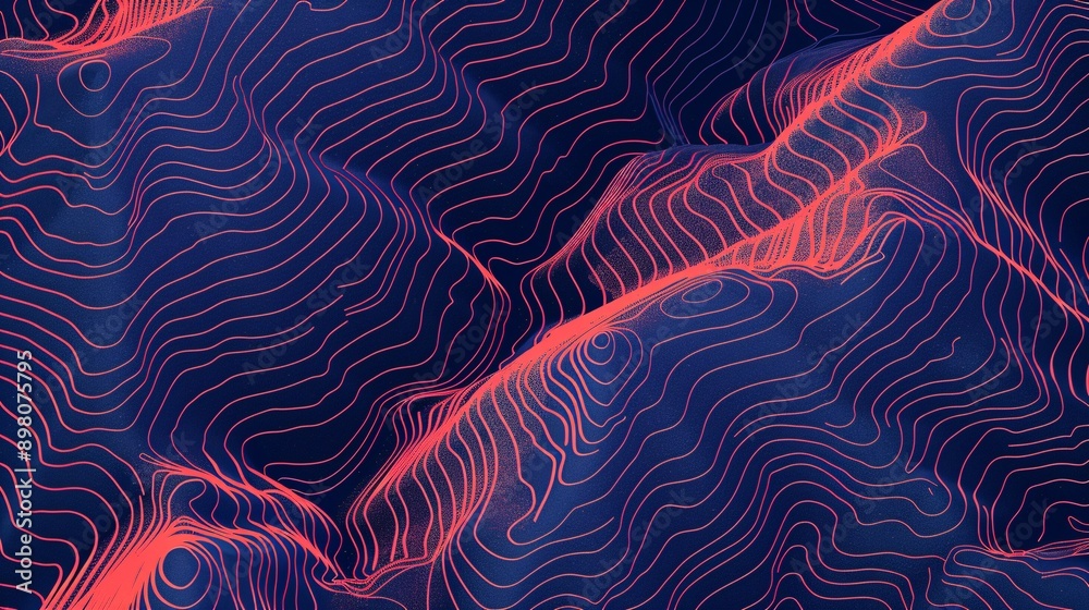 Elevated landscape design. Banner. Terrain elevation chart backdrop ...