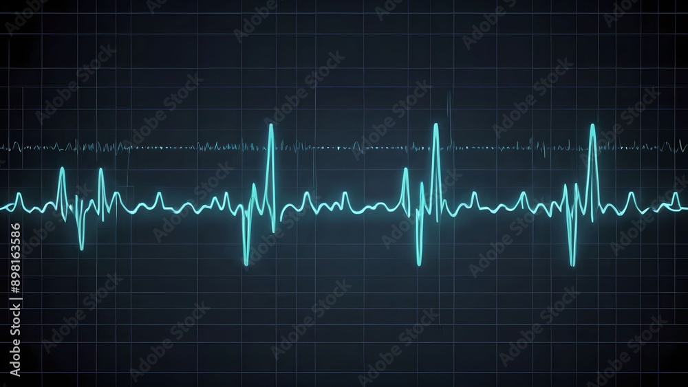 Human heart organ heartbeat illustration background. Pulse line ...