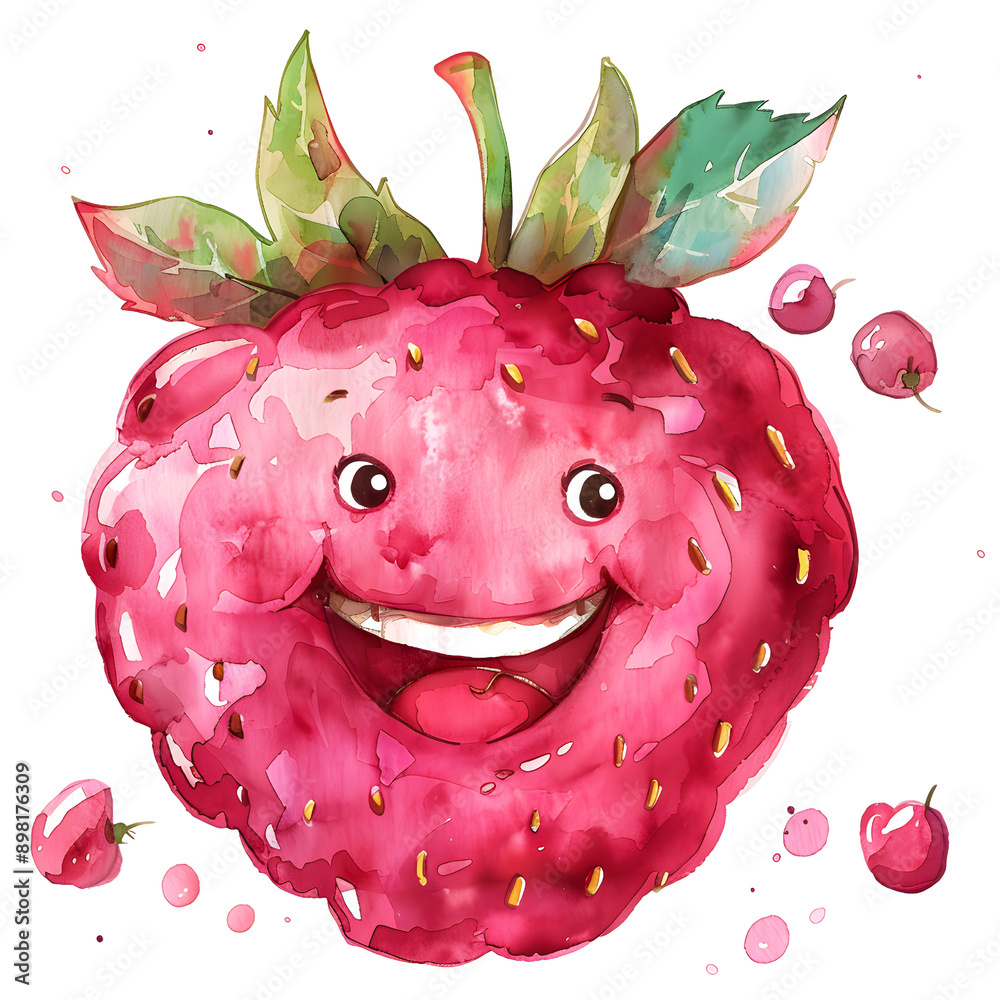 fruits watercolor style raspberry vector PNG, cute poster, vector ...