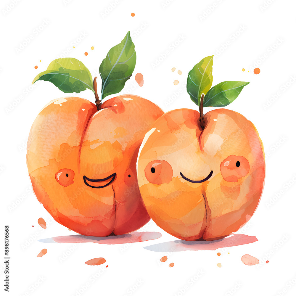 fruits watercolor style peach vector PNG, cute poster, vector element ...