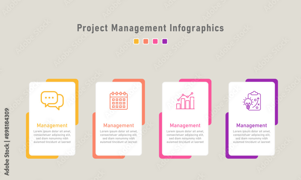 Infographic project management system Data visualization in 4 steps ...