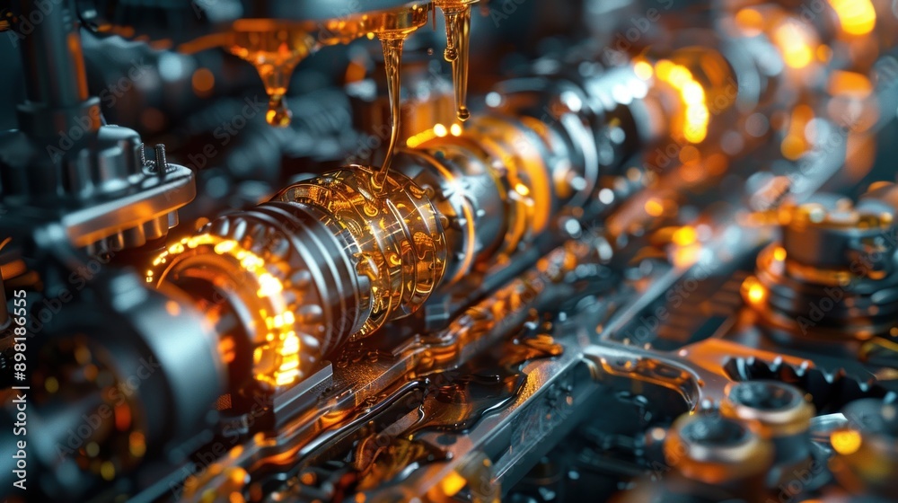 A 3D model of a car engine illustrating the meticulous application of ...