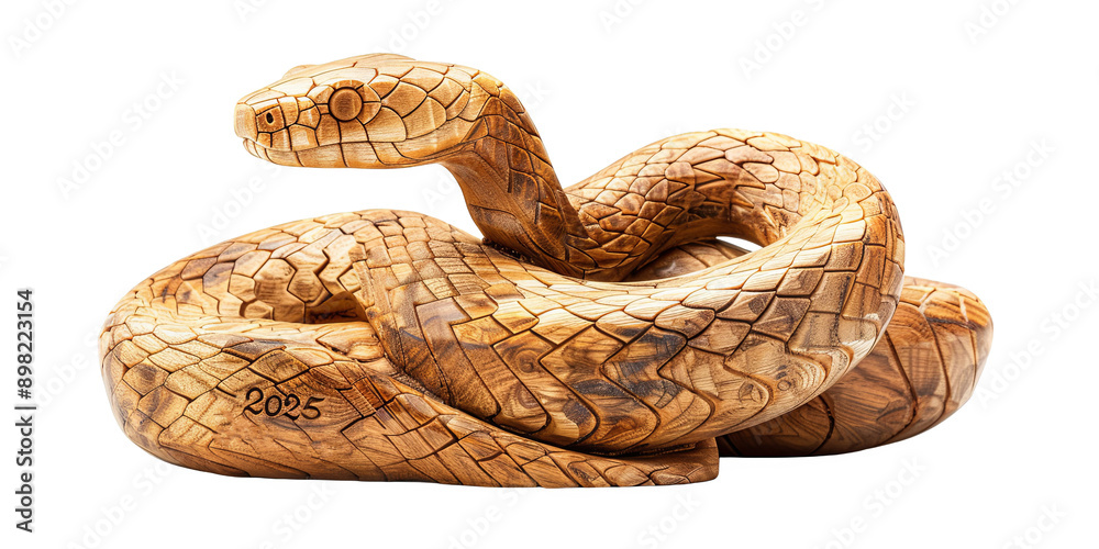 Wooden carved snake sculpture 2025 art transparent background Stock ...