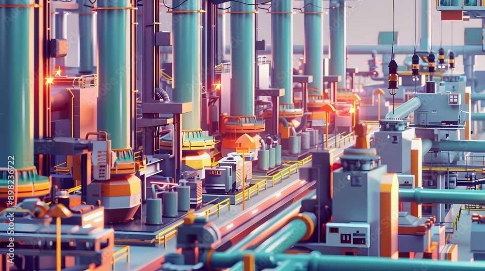 a digital factory scene where Agile principles merge with Lean ...
