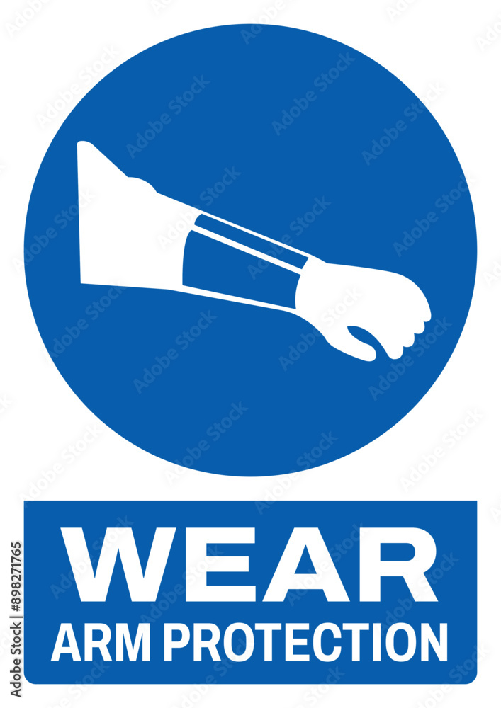 ISO mandatory safety signs v2 tex variation_wear arm protection size a4 ...