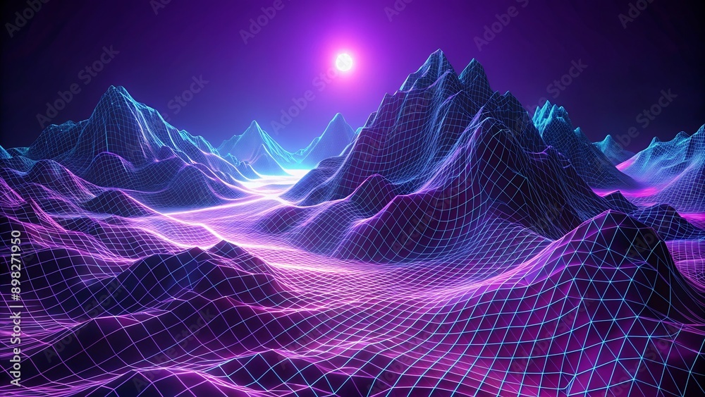 Dive into a virtual dreamscape with this captivating 3D wallpaper. Neon ...