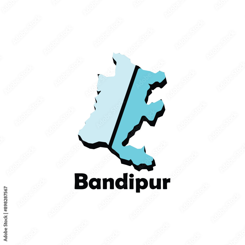 Map City of Bandipur, simplified administrative map of Nepal. Borders ...
