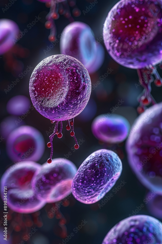 Dynamic representation of a leukemic blood smear highlighting the ...