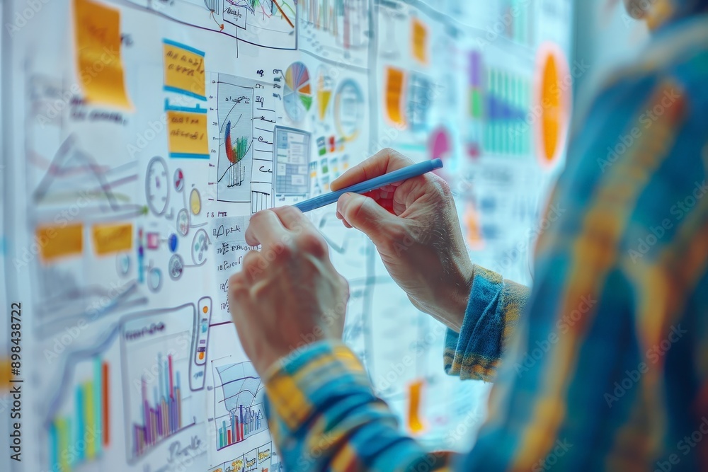 Detailed Hand Writing Logistics Workflow on Whiteboard with Vibrant ...