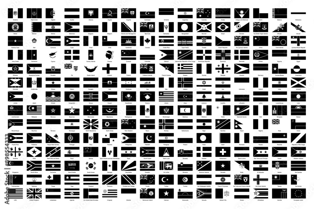 Flags of the world. Big collection set of World Countries National ...