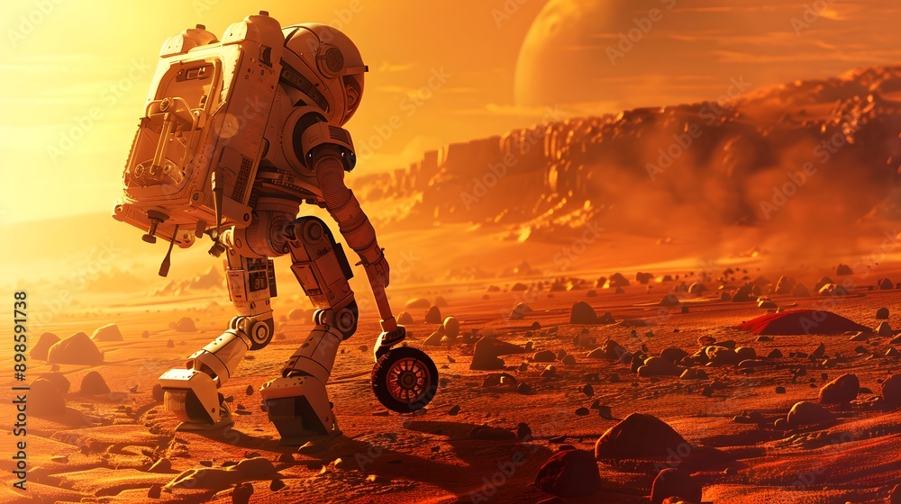 Space Exploration Robot: A robot exploring the surface of Mars ...