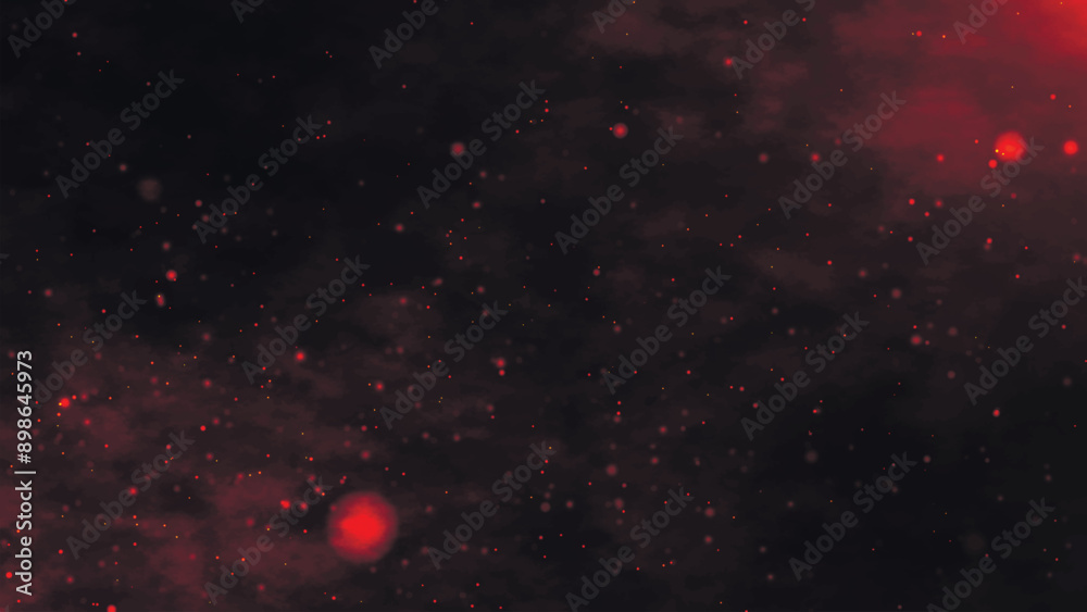 Shimmering, bright particles forming a line and wave flow. Smoke clouds ...