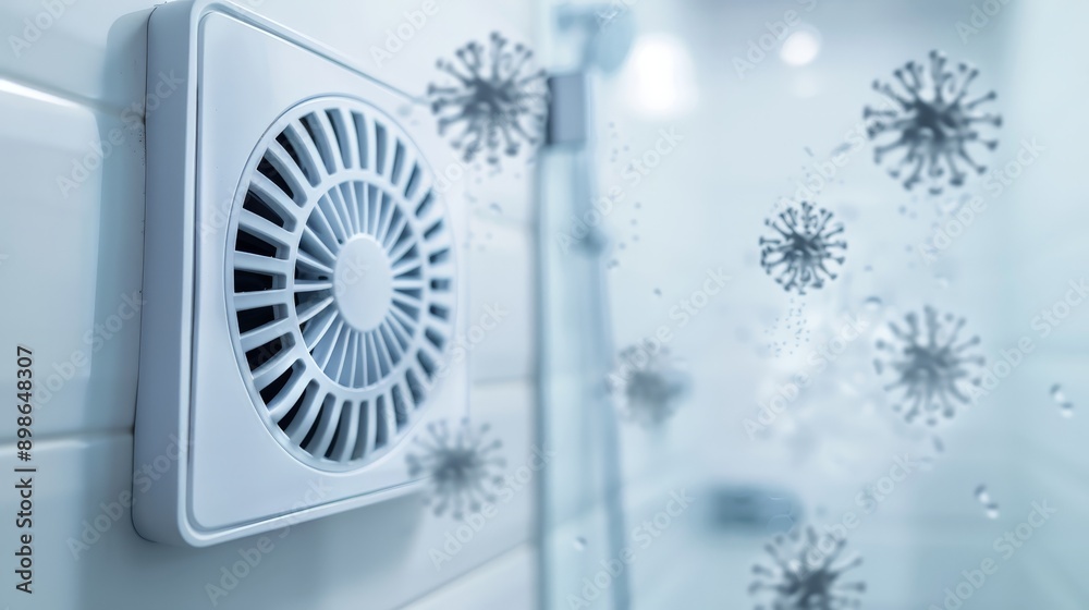 Germs on bathroom ventilation fans, [germs, bathroom], [highlighting ...