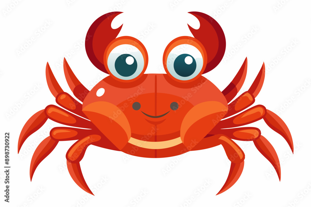 Funny Crab Vector Illustration with White Background Cartoons, Clipart ...