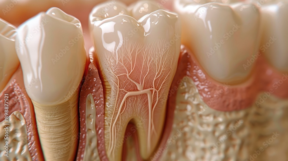 Anatomical intricacy: tooth structure, nerve, with a visible ...