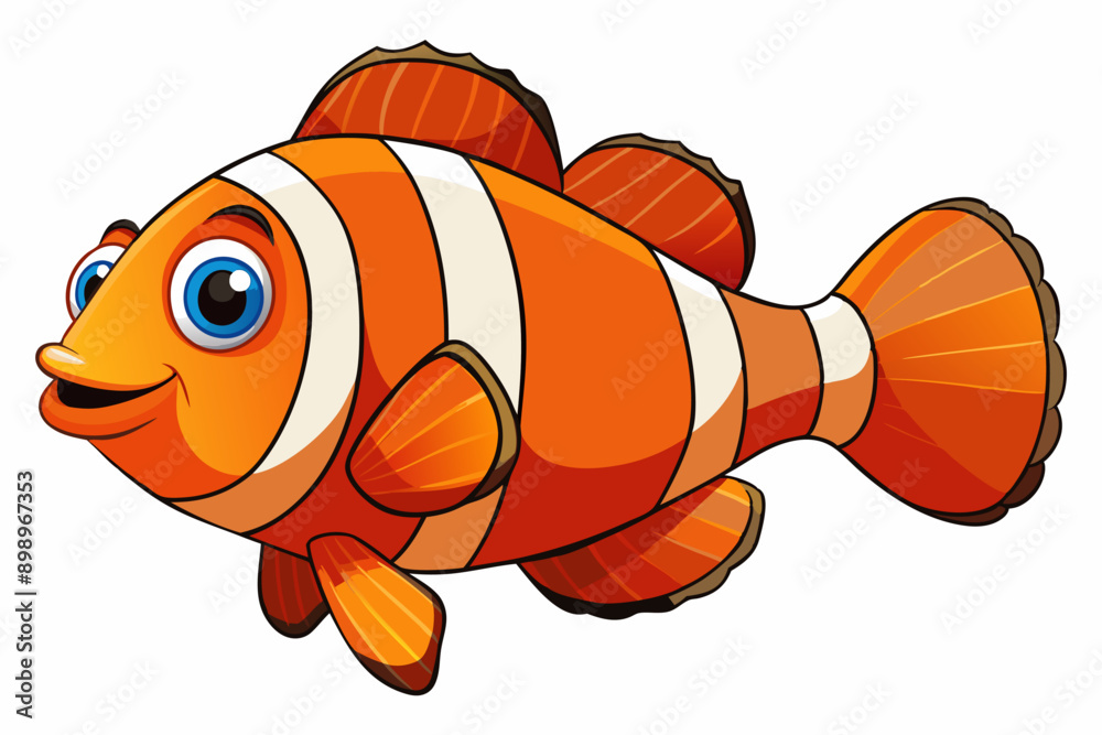 Funny Clownfish Vector Illustration Cartoon Clipart And Line Art Design ...