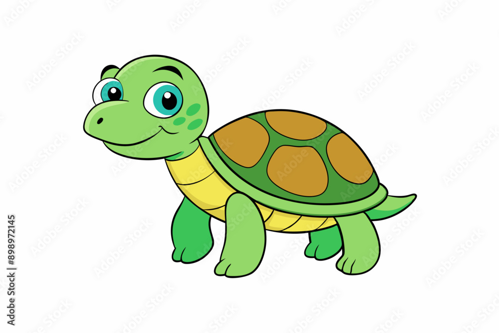 Funny Sea Turtle Vector Illustration, Cartoons, Clipart, and Line Art ...